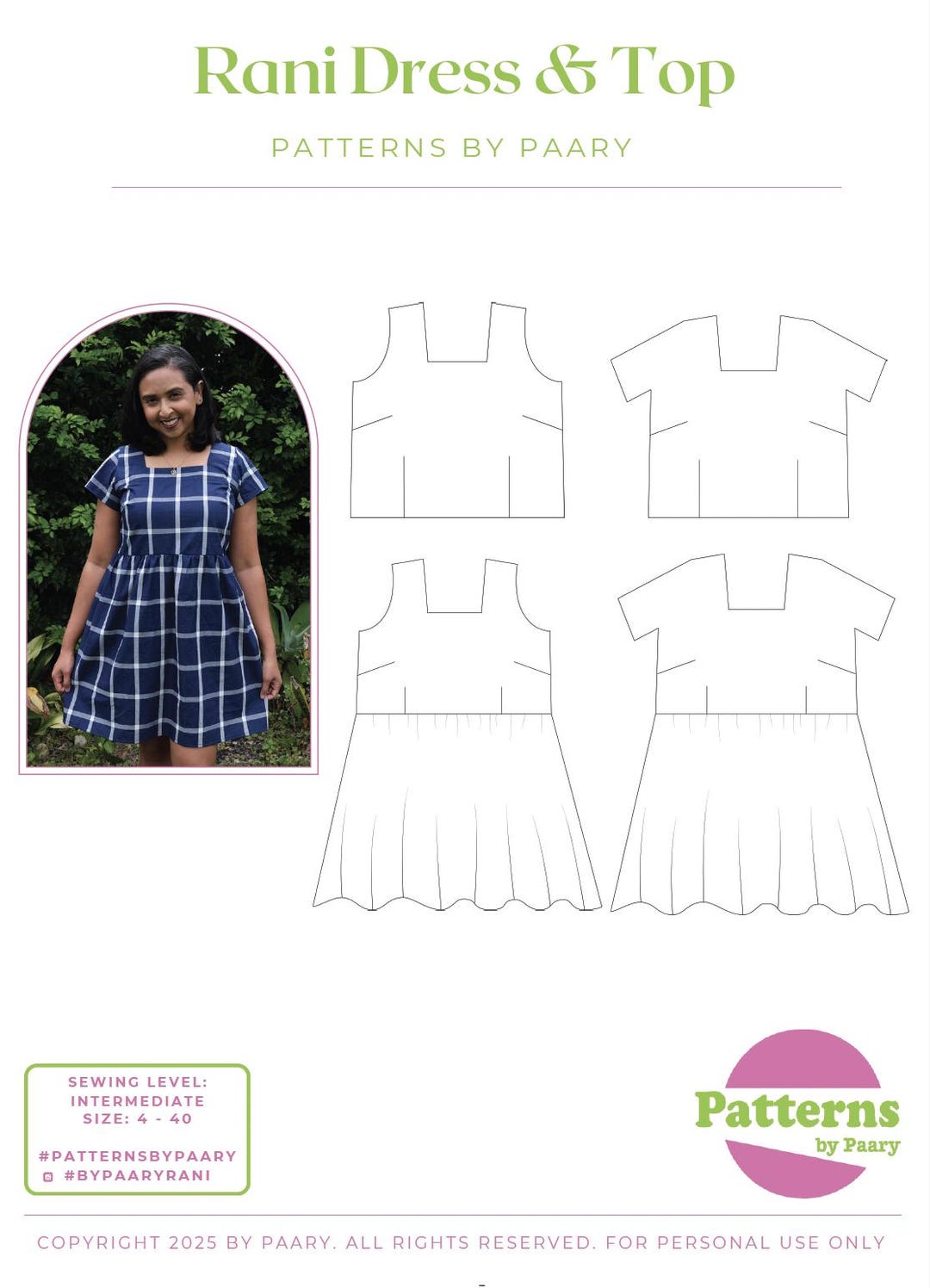 The Rani Dress & Top PDF Sewing Pattern - Etsy