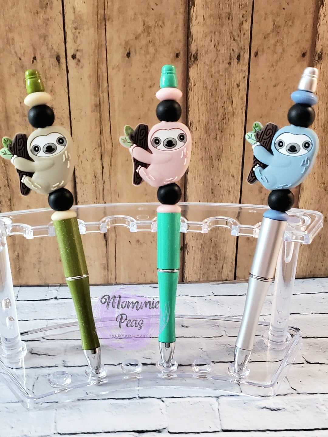 Sloth Pen, Beaded Ball Point Pen, Teacher Appreciation, Cute Silicone ...