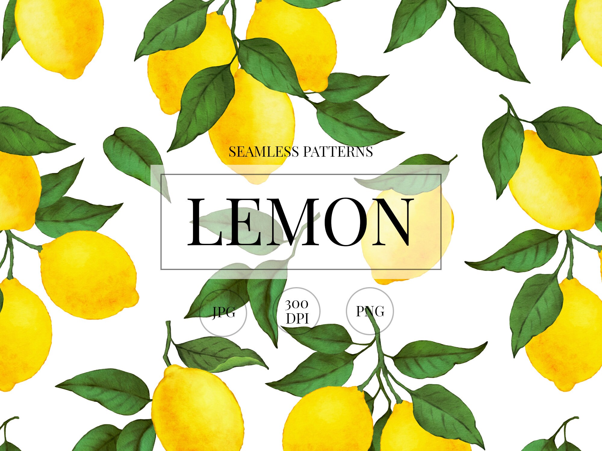 Lemon Seamless Pattern Png. Digital Paper Lemon 12x12 In. Citrus ...