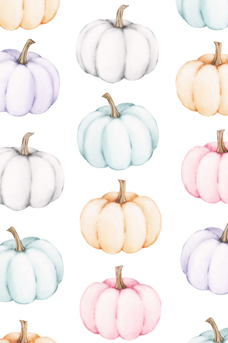Pumpkin Seamless Pattern. Pastel Pumpkins Png Repeat Pattern. - Etsy