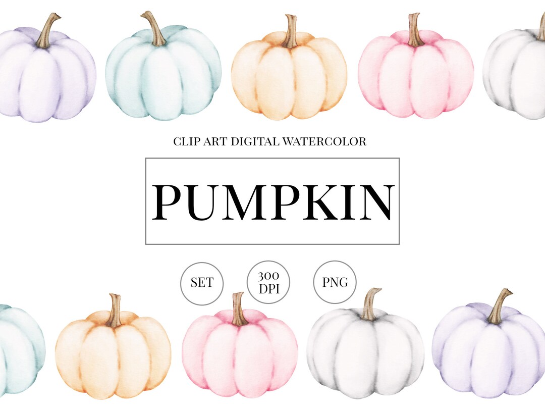 Pumpkin Fall Clipart. Boho Pumpkin Clipart, Watercolor Pumpkin. Fall ...