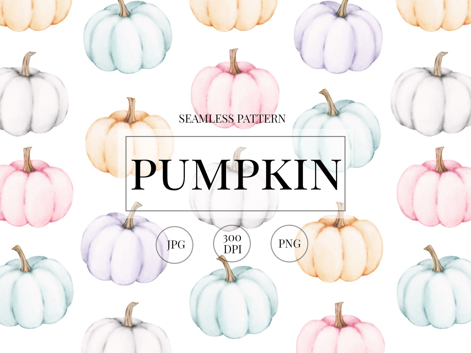 Pumpkin Seamless Pattern. Pastel Pumpkins Png Repeat Pattern ...