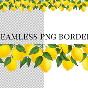 Watercolor Lemon Borders. Lemon PNG Border Digital Download. Lemon ...