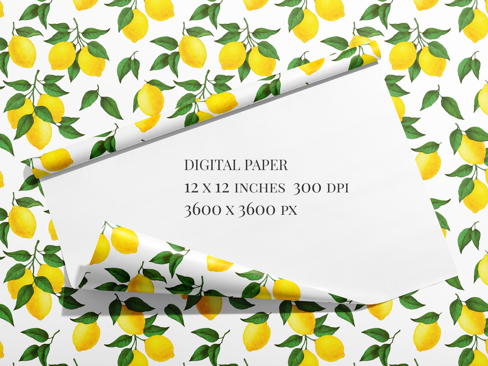 Lemon Seamless Pattern Png. Digital Paper Lemon 12x12 In. Citrus ...