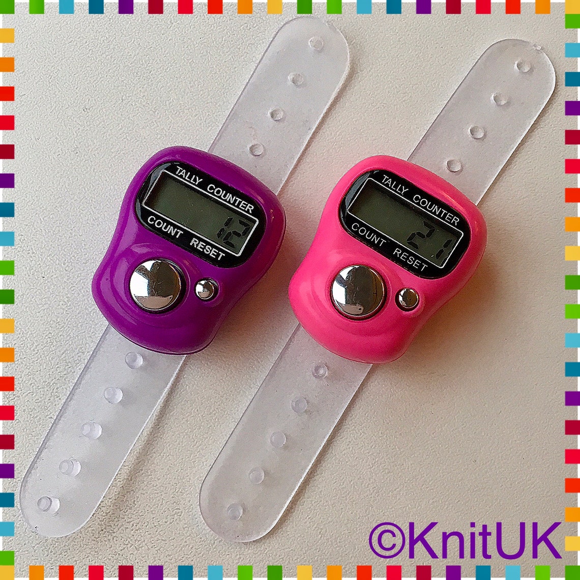 Digital Knitting Row-counter: LCD Tally Counter. 2 Pack (pink & Purple ...