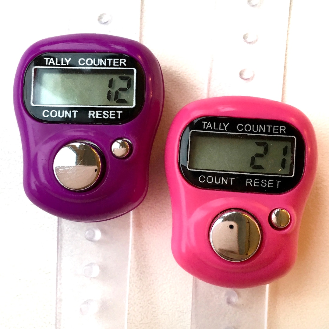 Digital Knitting Row-counter: LCD Tally Counter. 2 Pack (pink & Purple ...