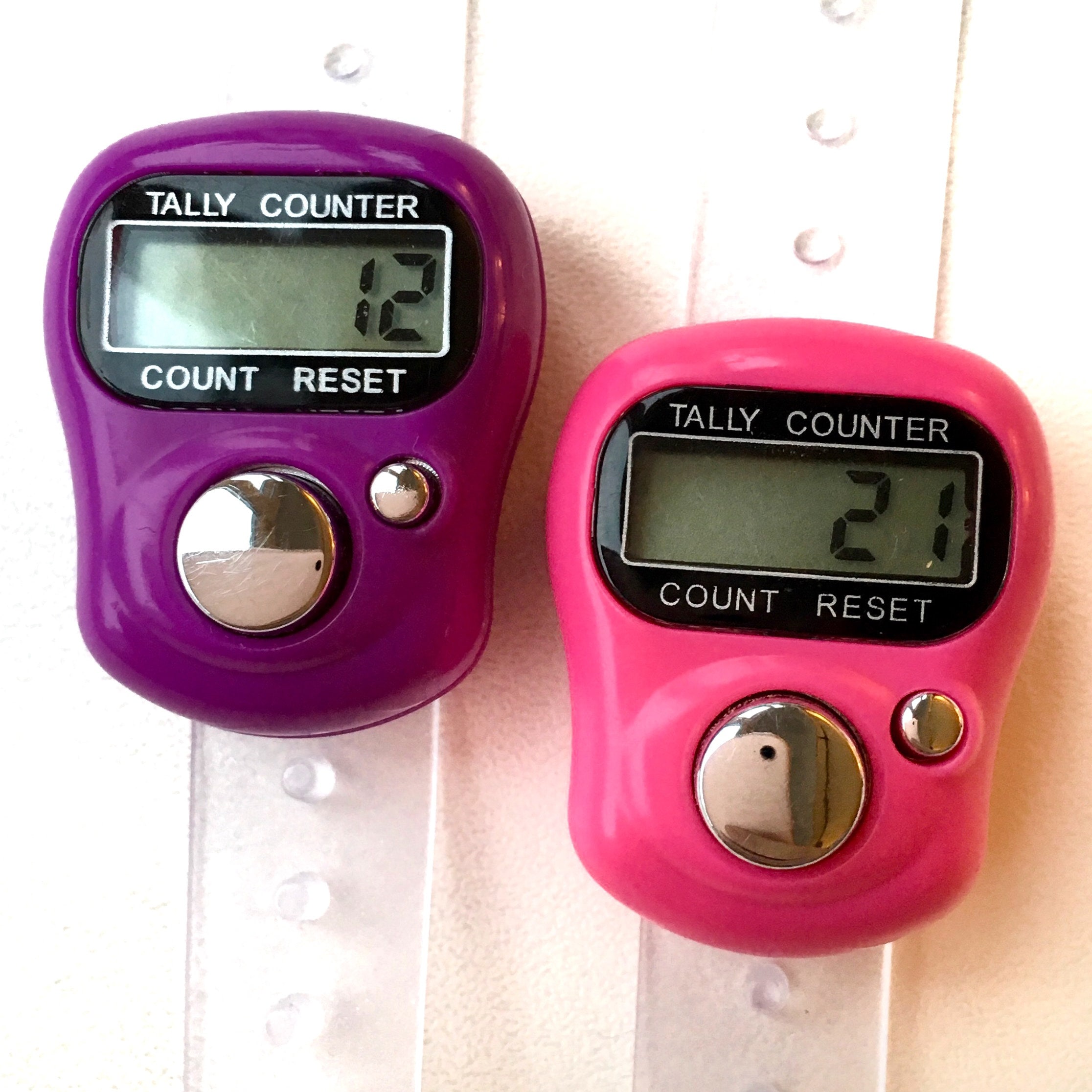Digital Knitting Row-counter: LCD Tally Counter. 2 Pack (pink & Purple ...