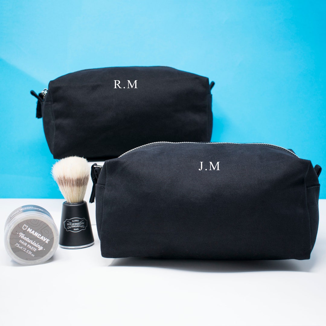 Men's Monogram Wash Bag Personalised Men's Toiletry - Etsy UK