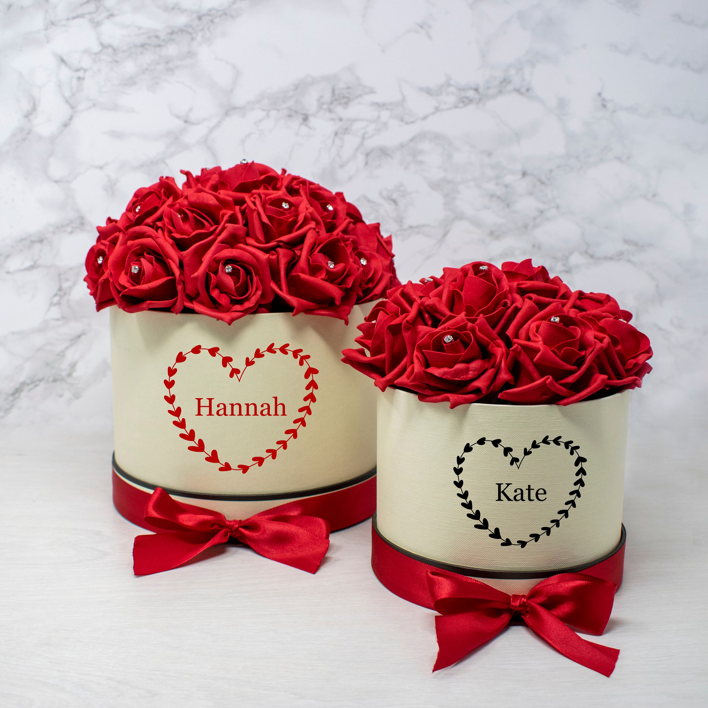 Luxury Monogram Valentines Flower Box Gifts for Valentines | Etsy UK