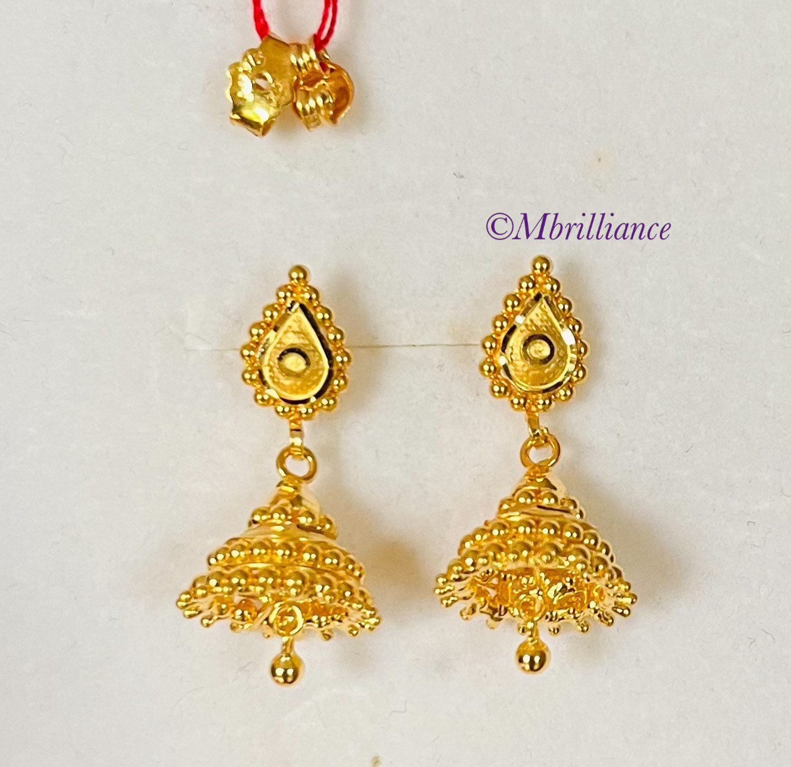 22k Solid Gold Gold Jimiki Solid Gold Earrings 916 Gold Jhumky Pure ...