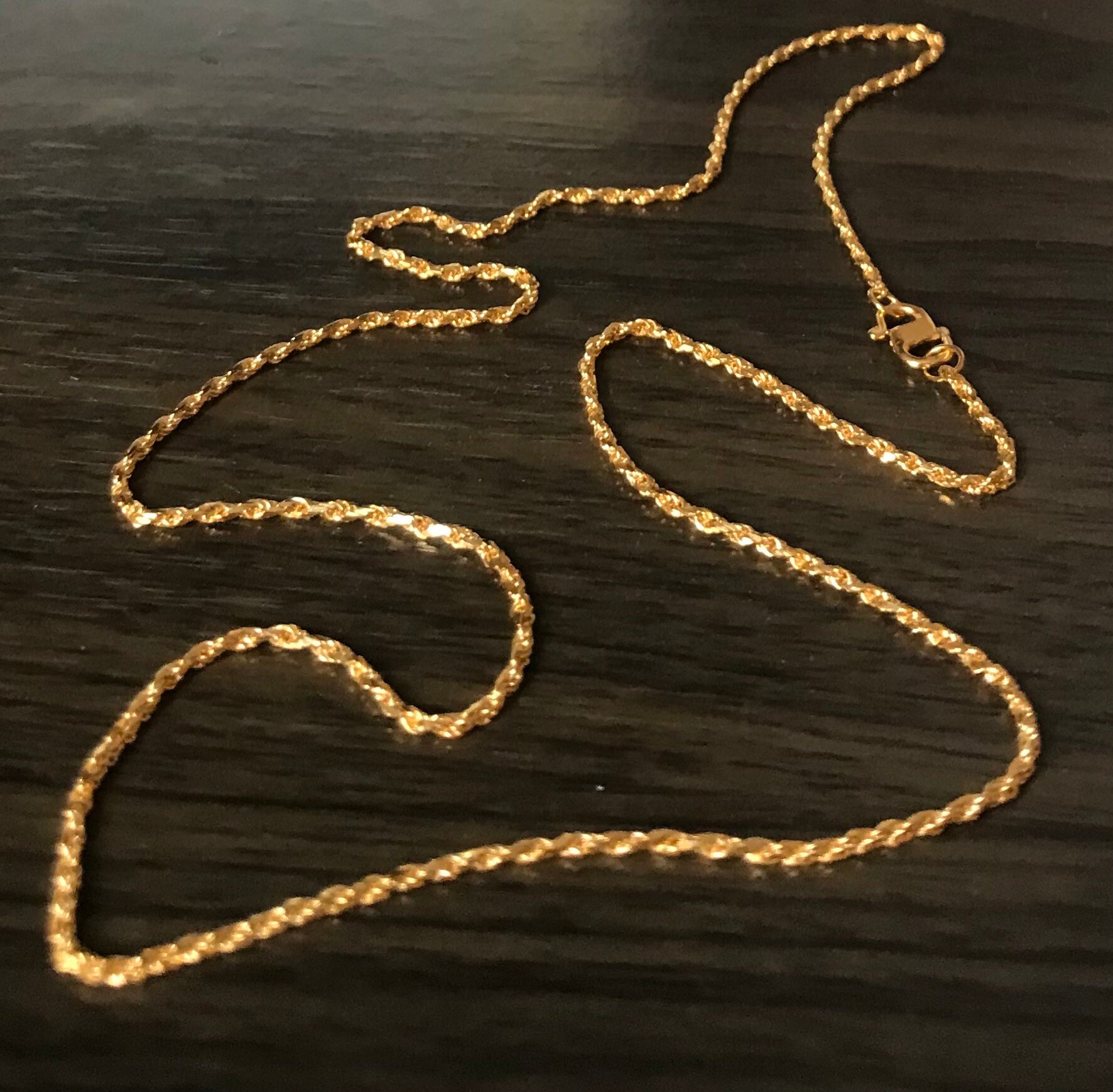 18 Solid 22k Gold 916 Gold Solid Rope Chain Necklace - Etsy