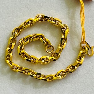 22k Solid 916 Gold Cable Chain Bracelet Pure 22k Gold - Etsy