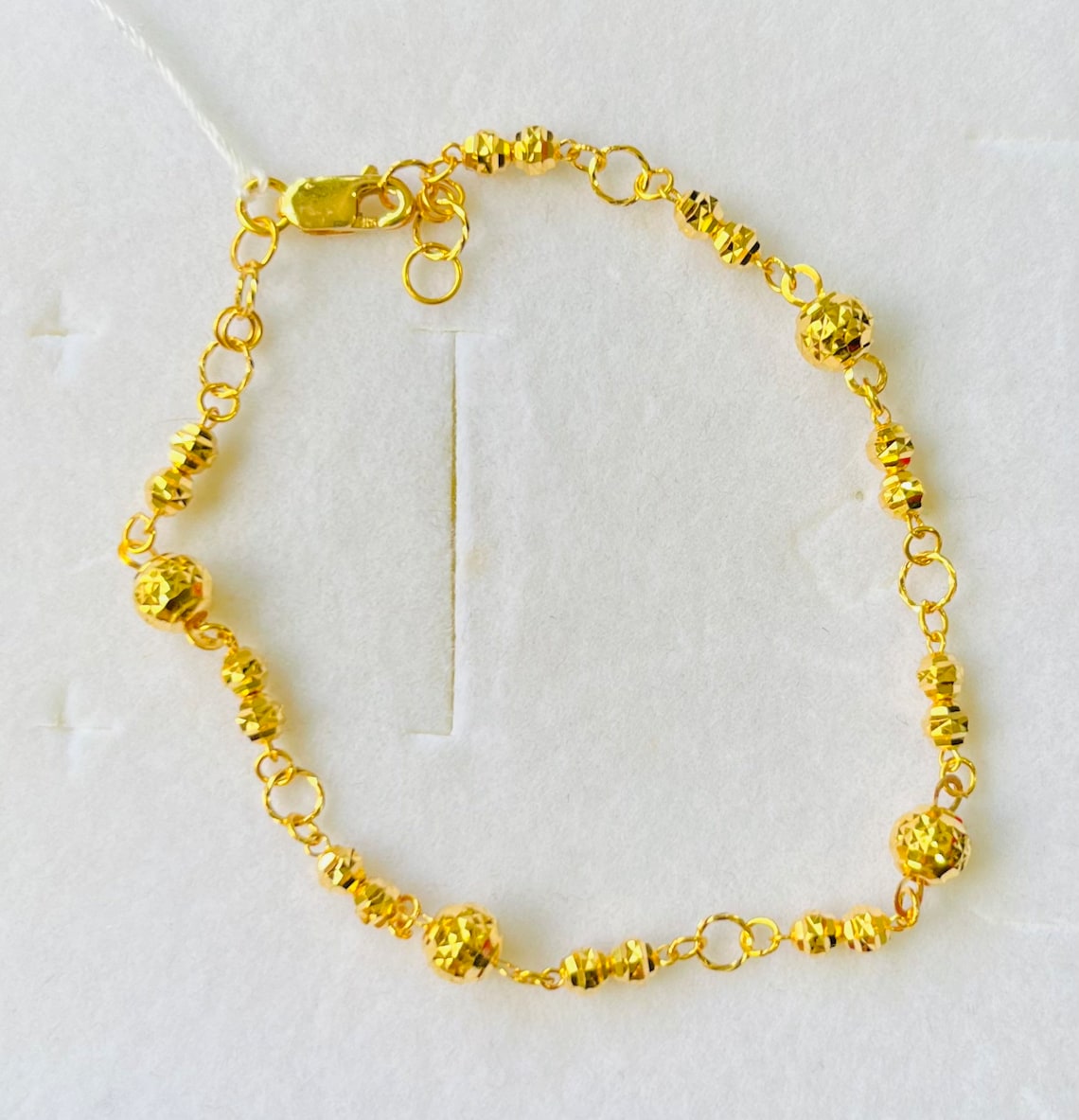Solid 22k Gold 916 Gold Laser Cut Balls Bracelet - Etsy