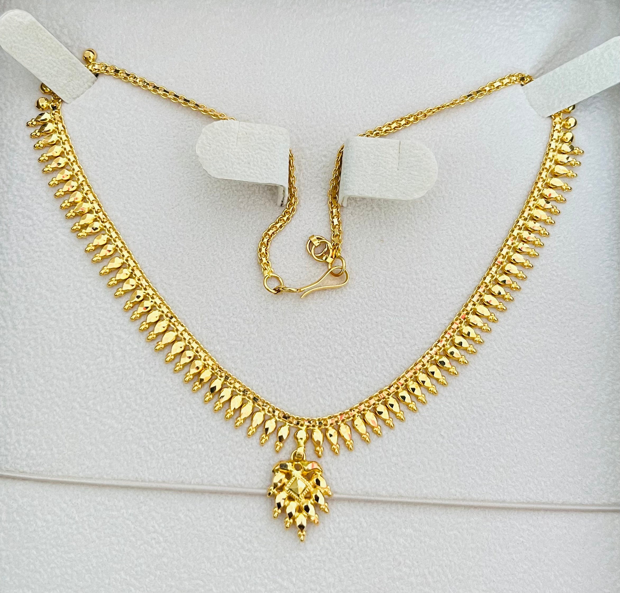 Indian Design Necklace Solid 22k Gold 916 Gold Bombay Necklace - Etsy
