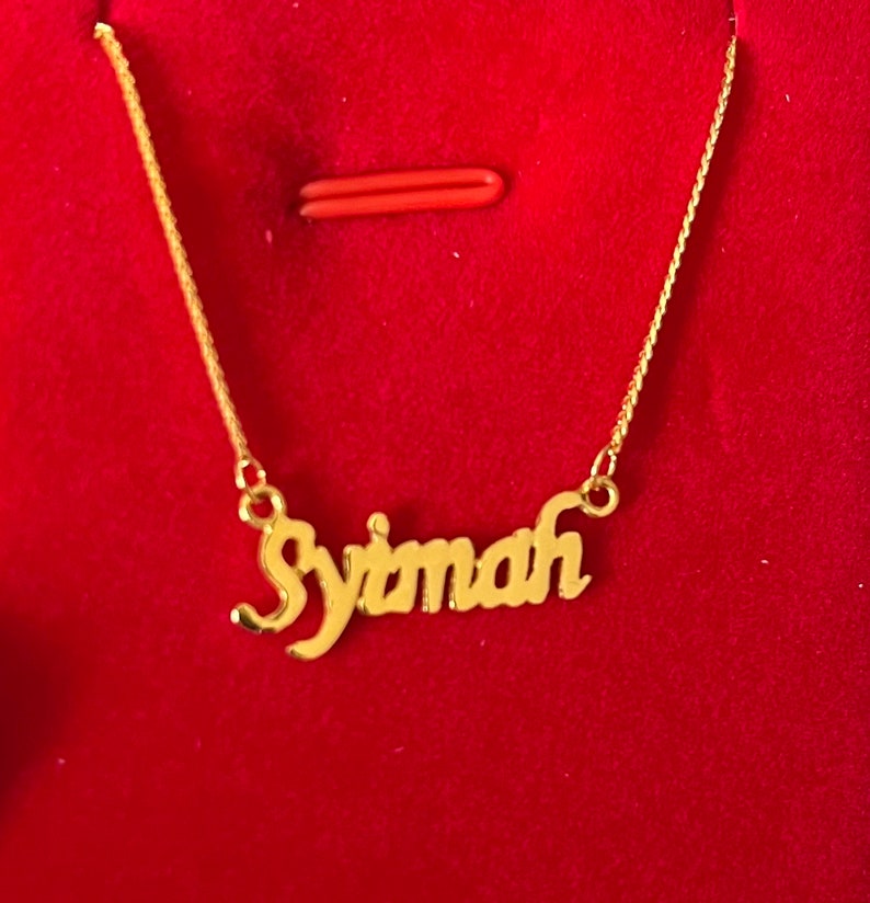 22k Gold Name Necklace: Personalized 916 Gold Pendant - Etsy