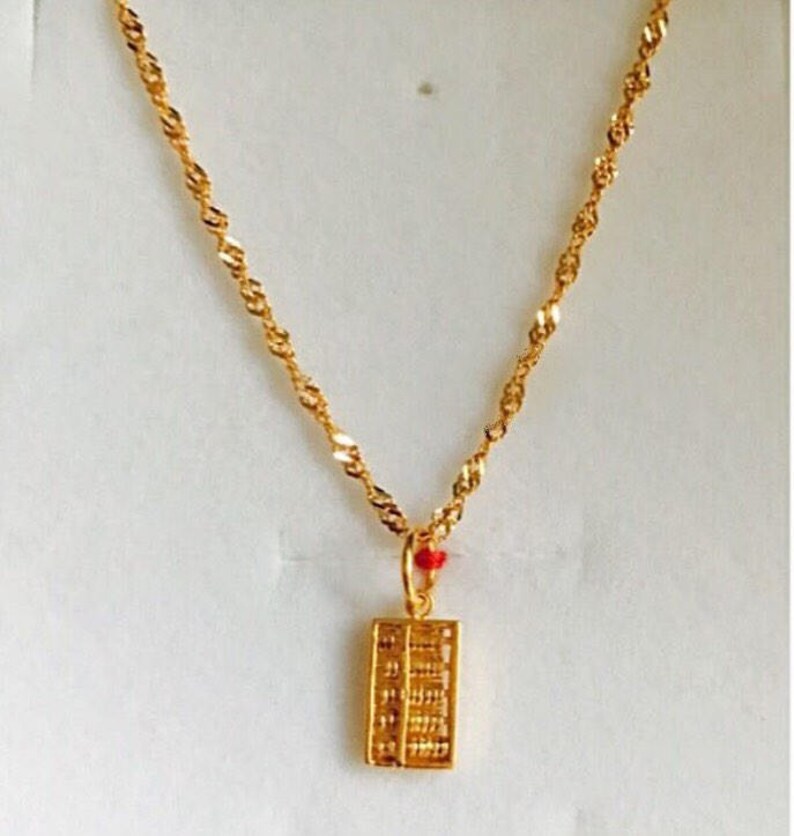 Solid 22k Gold 916 Gold Abacus Pendant With Twist Chain - Etsy Singapore