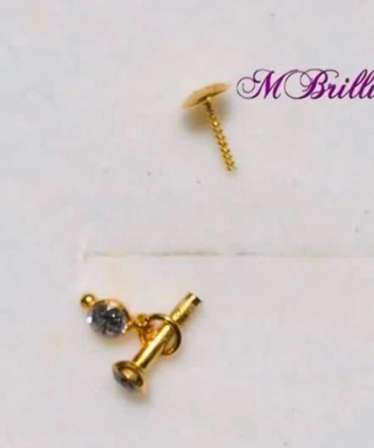 22k Solid Gold Nose Stud: CZ Stone 916 Gold Mukuthi - Etsy