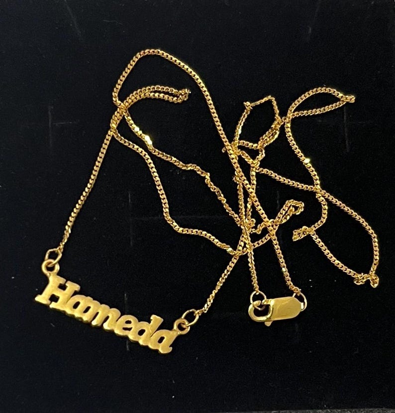 22k Gold Name Necklace: Personalized 916 Gold Pendant - Etsy