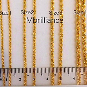 Solid 22k Gold 916 Gold Hollow Rope Chain Necklace 3.5mm Size 4 - Etsy