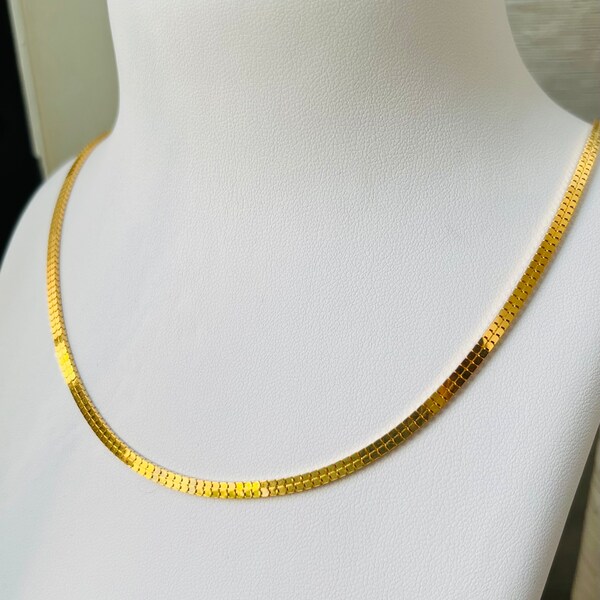 22k Solid Gold Herringbone Chain - Etsy Australia