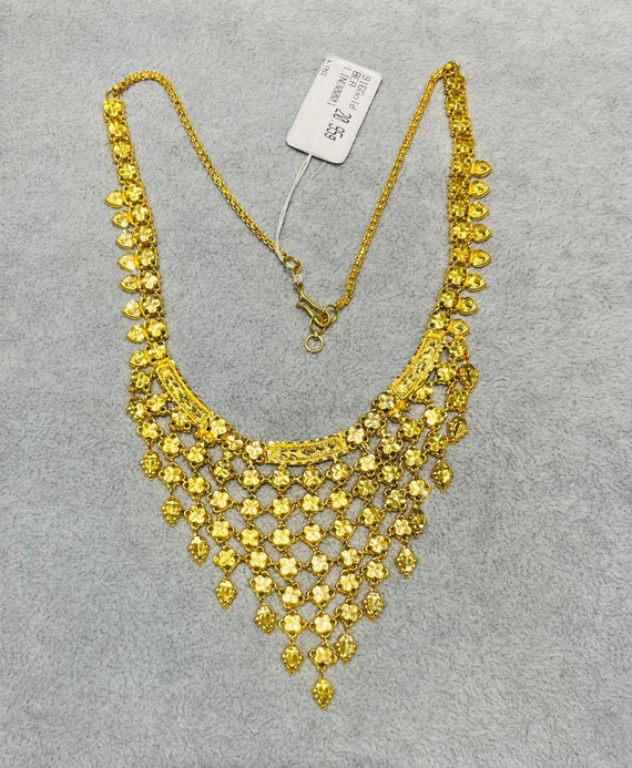 Indian Design Necklace Solid 22k Gold 916 Gold Choker Necklace Etsy