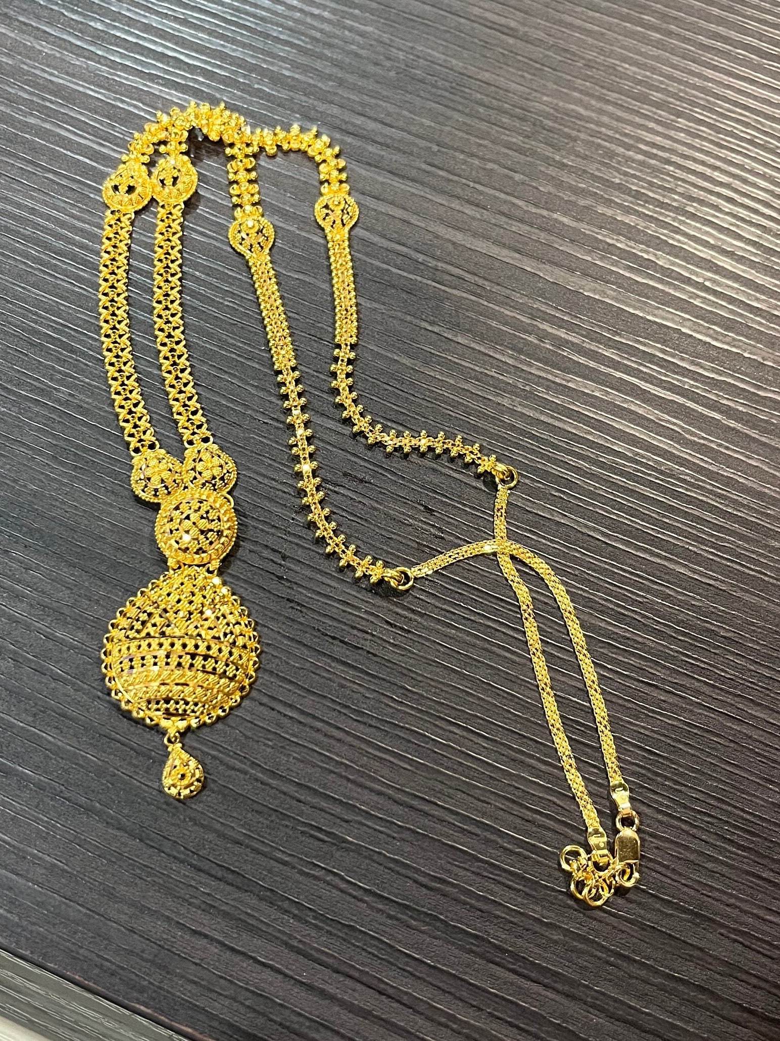 Indian Bombay Design Necklace Solid 22k Gold 916 Gold Beautiful ...