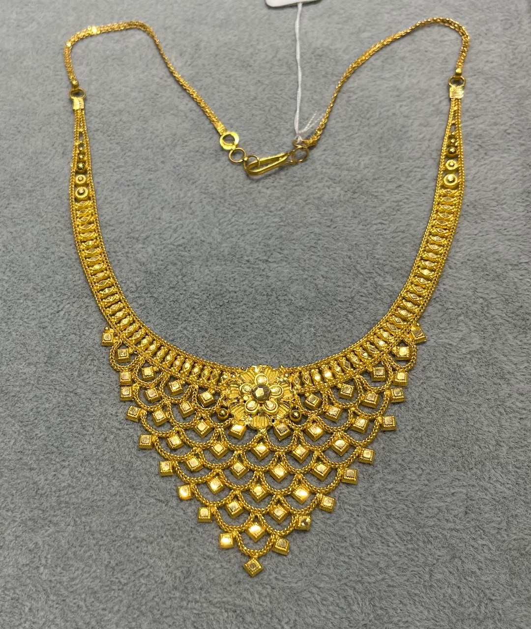 Indian Design Necklace Solid 22k Gold 916 Gold Choker Necklace - Etsy