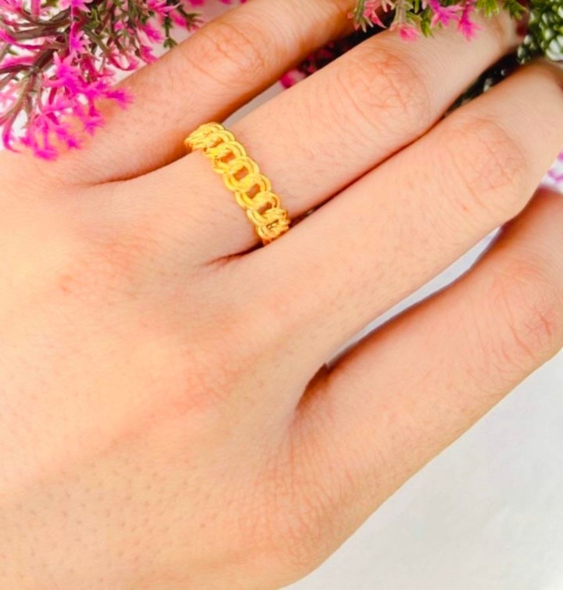 Coco Ring Solid Gold 22k 916 Gold Ring - Etsy