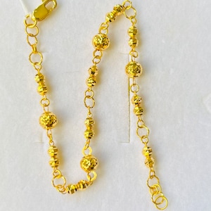 Solid 22k Gold 916 Gold Laser Cut Balls Bracelet - Etsy