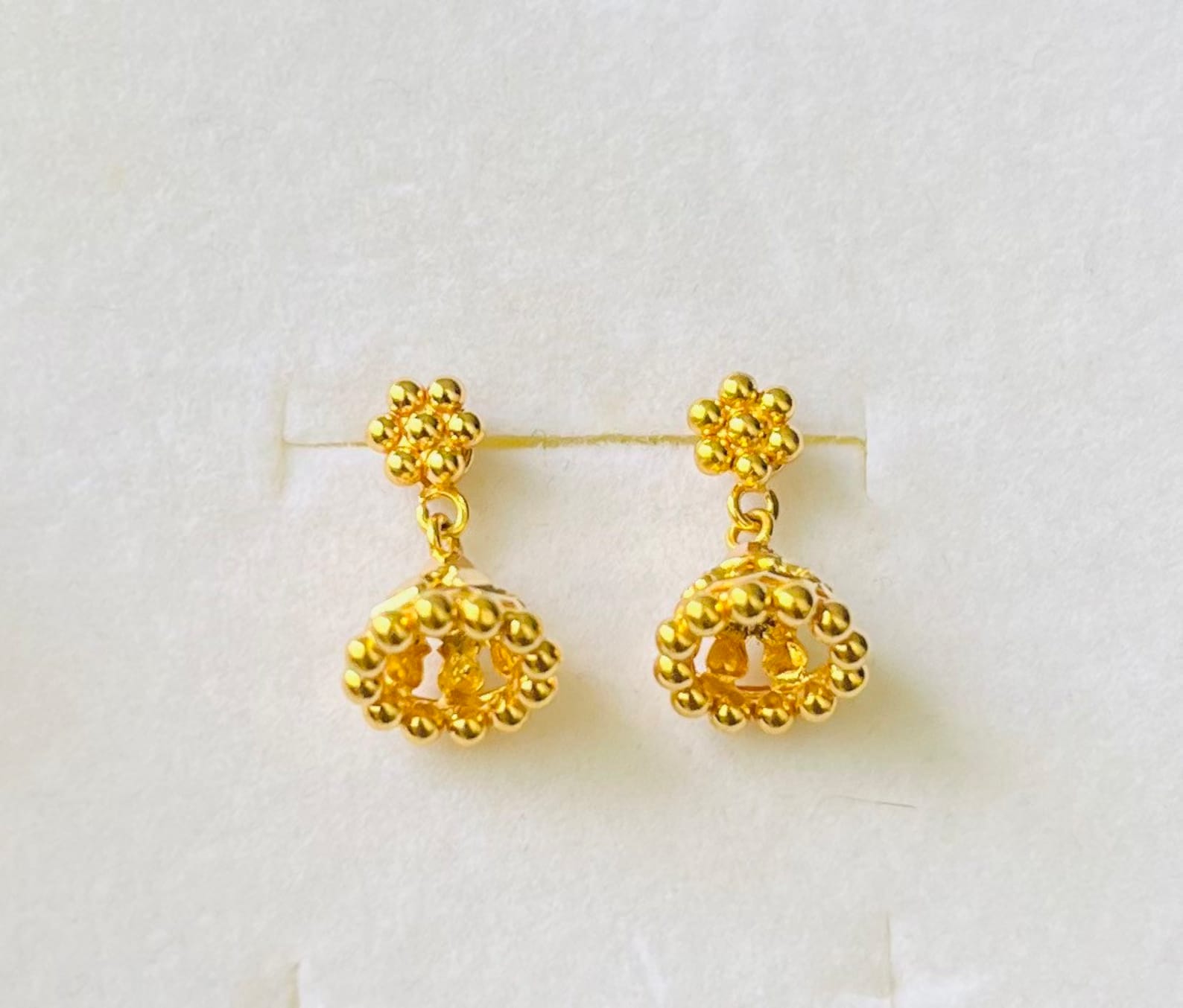 22k Gold Small Size Jimiki Dangling Solid Gold Earrings 916 - Etsy
