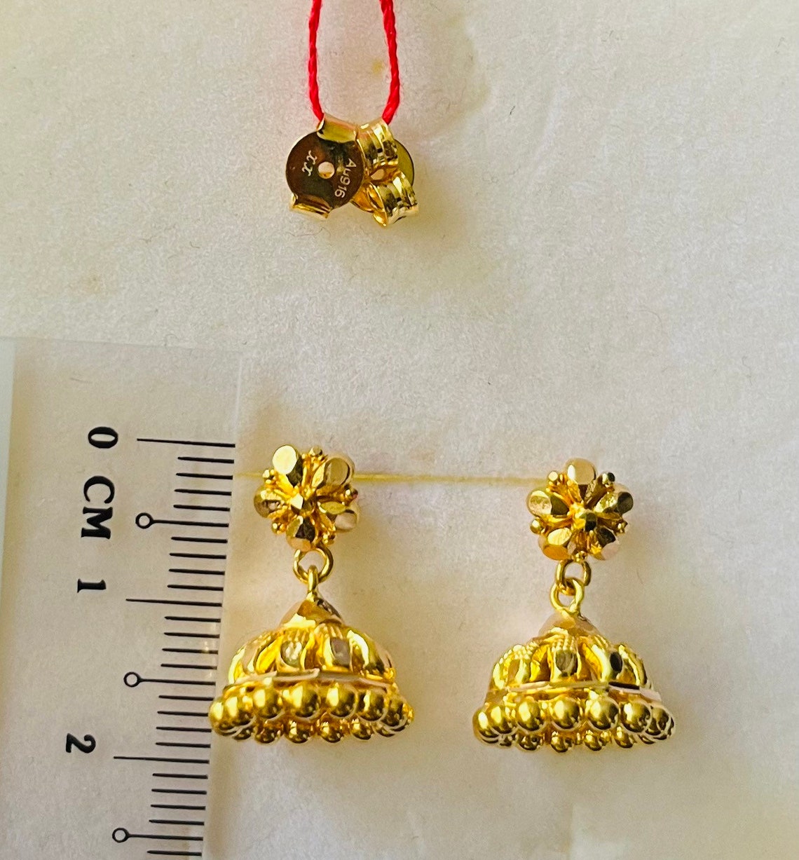 22k Pure Solid Gold Diamond Jimiki Dangling 22ct Solid Gold - Etsy