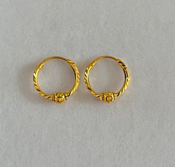 Solide 22k gold Laserkugeln Bali Rajkot Ohrringe echt 916 Gold Reinheit Etsy