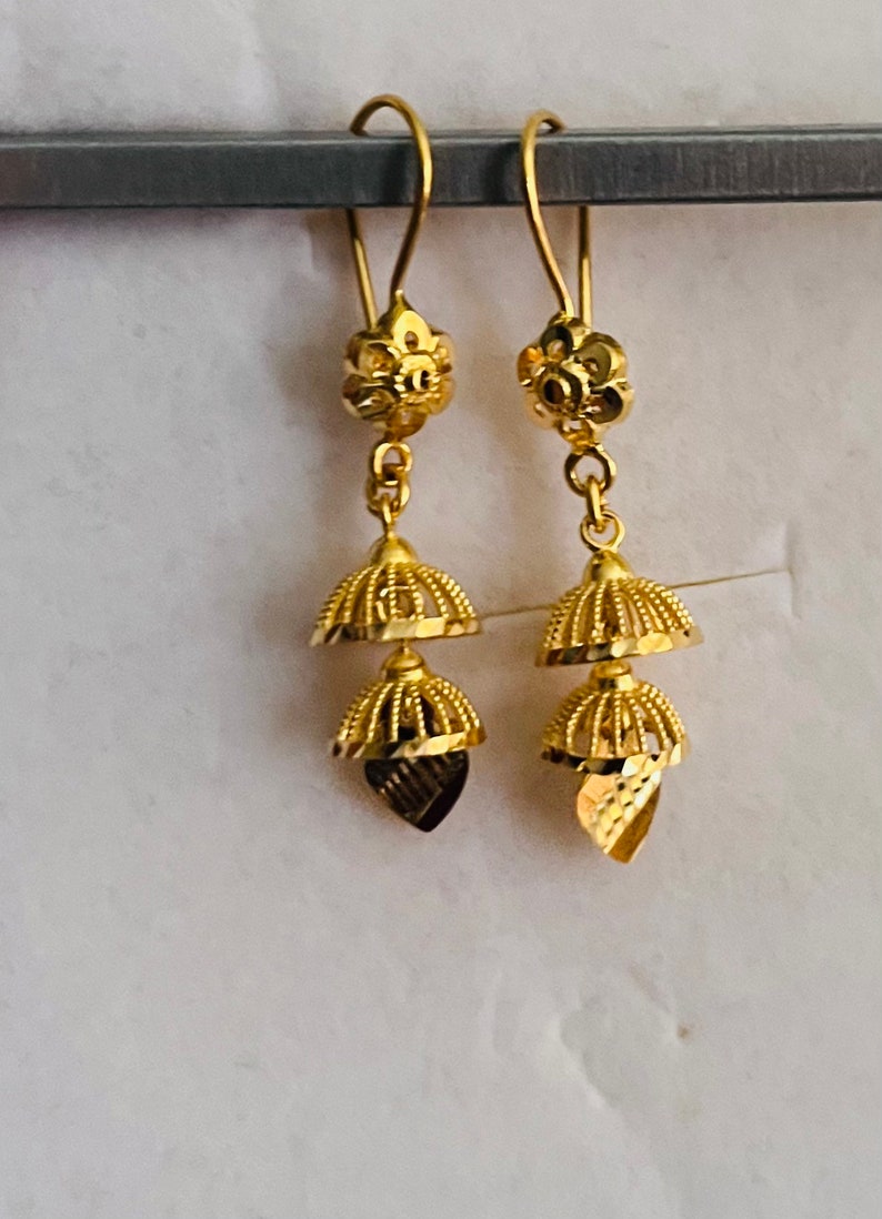 Solid Gold 22k Pure Solid Gold Jimiki Dangling 22ct Solid Gold - Etsy