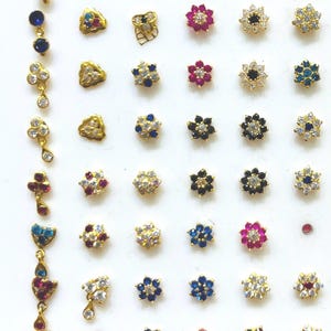 Nose Stud With Cz Stones 22k Solid Gold 916 Gold Mukuthi. With Screw ...