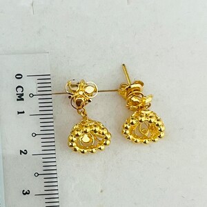 22k Gold Small Size Jimiki Dangling Solid Gold Earrings 916 Gold Jhumki ...