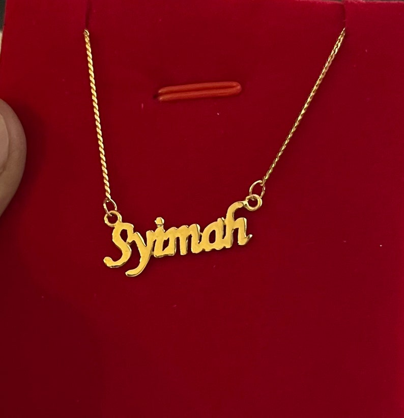 22k Gold Name Necklace: Personalized 916 Gold Pendant - Etsy