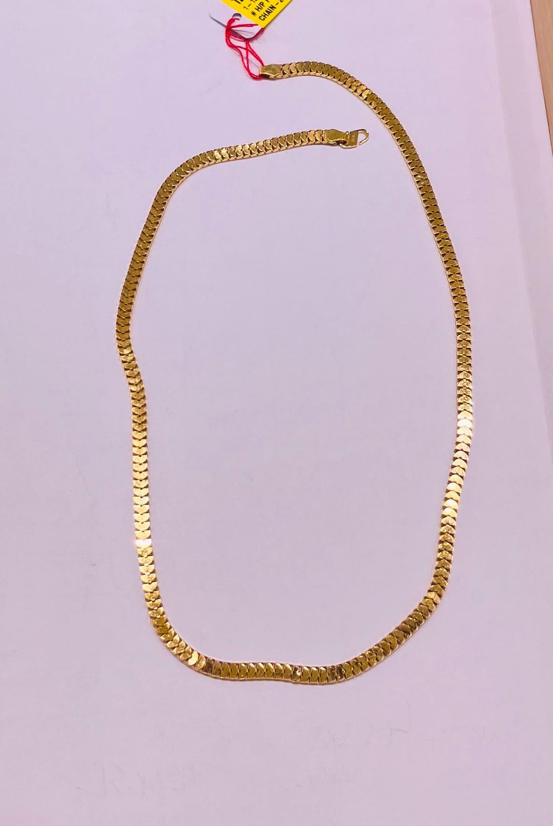 Genuine Gold Solid 22k Gold 916 Gold Flat Chain Shining Chain Necklace ...