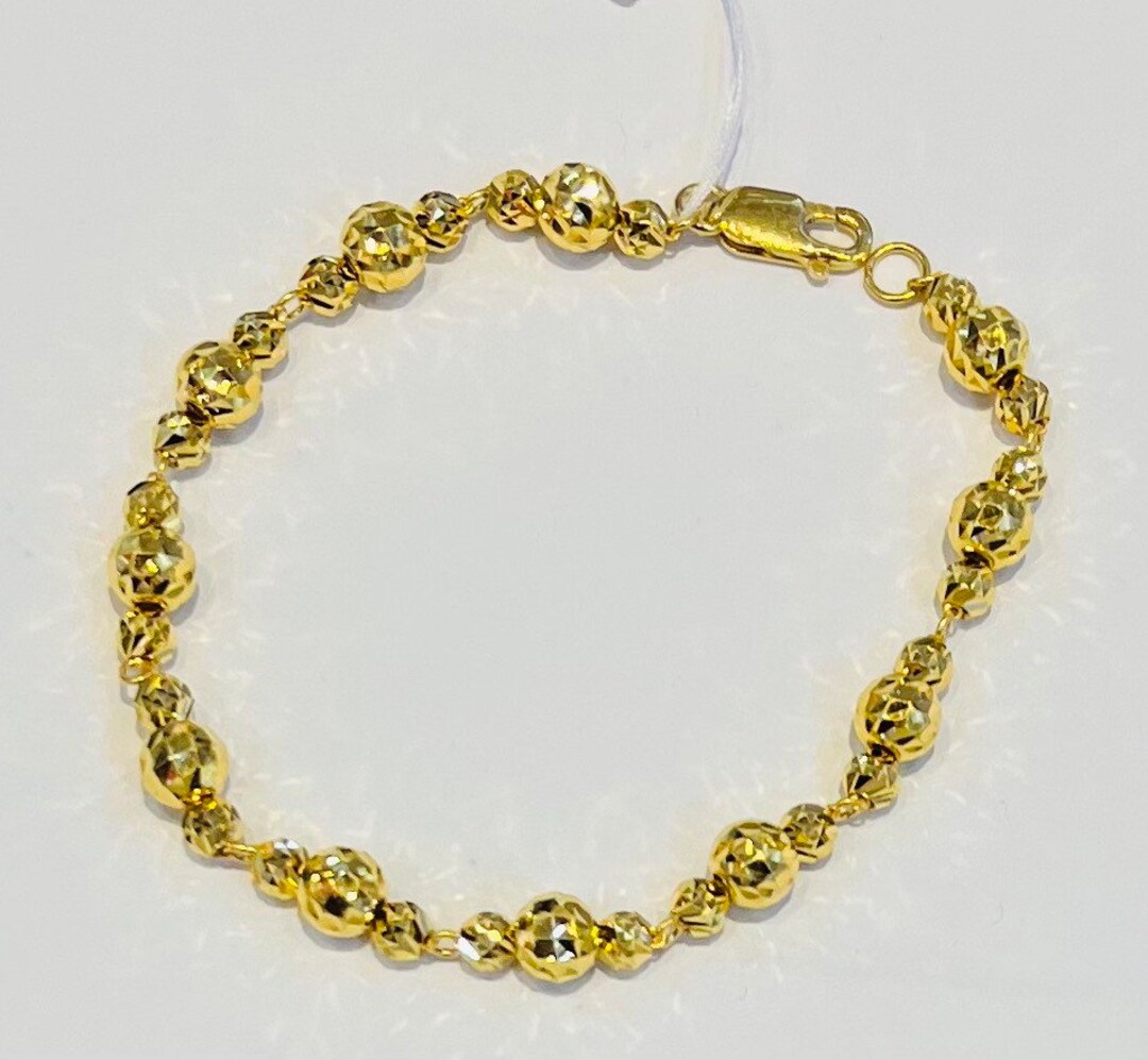 Solid 22k Gold 916 Gold Round Balls Bracelet - Etsy