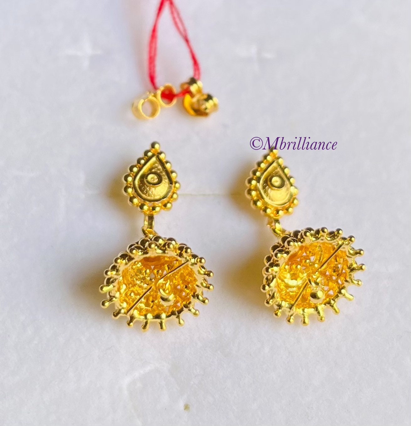 22k Solid Gold Gold Jimiki Solid Gold Earrings 916 Gold Jhumky Pure ...