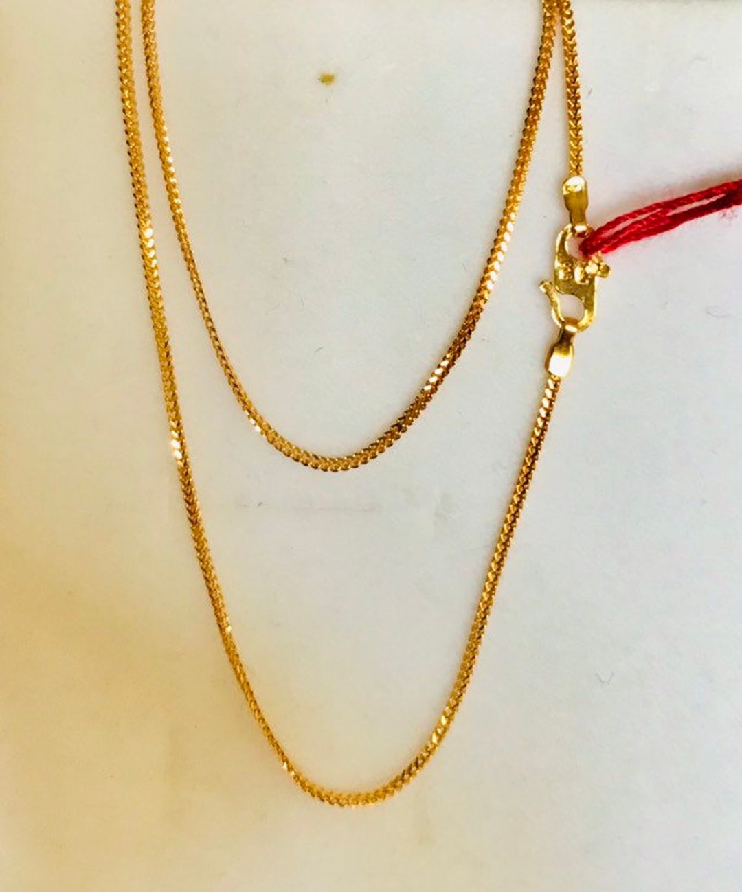 Curb Chain 23 Inches 22k Pure Gold 916 Gold Necklace - Etsy