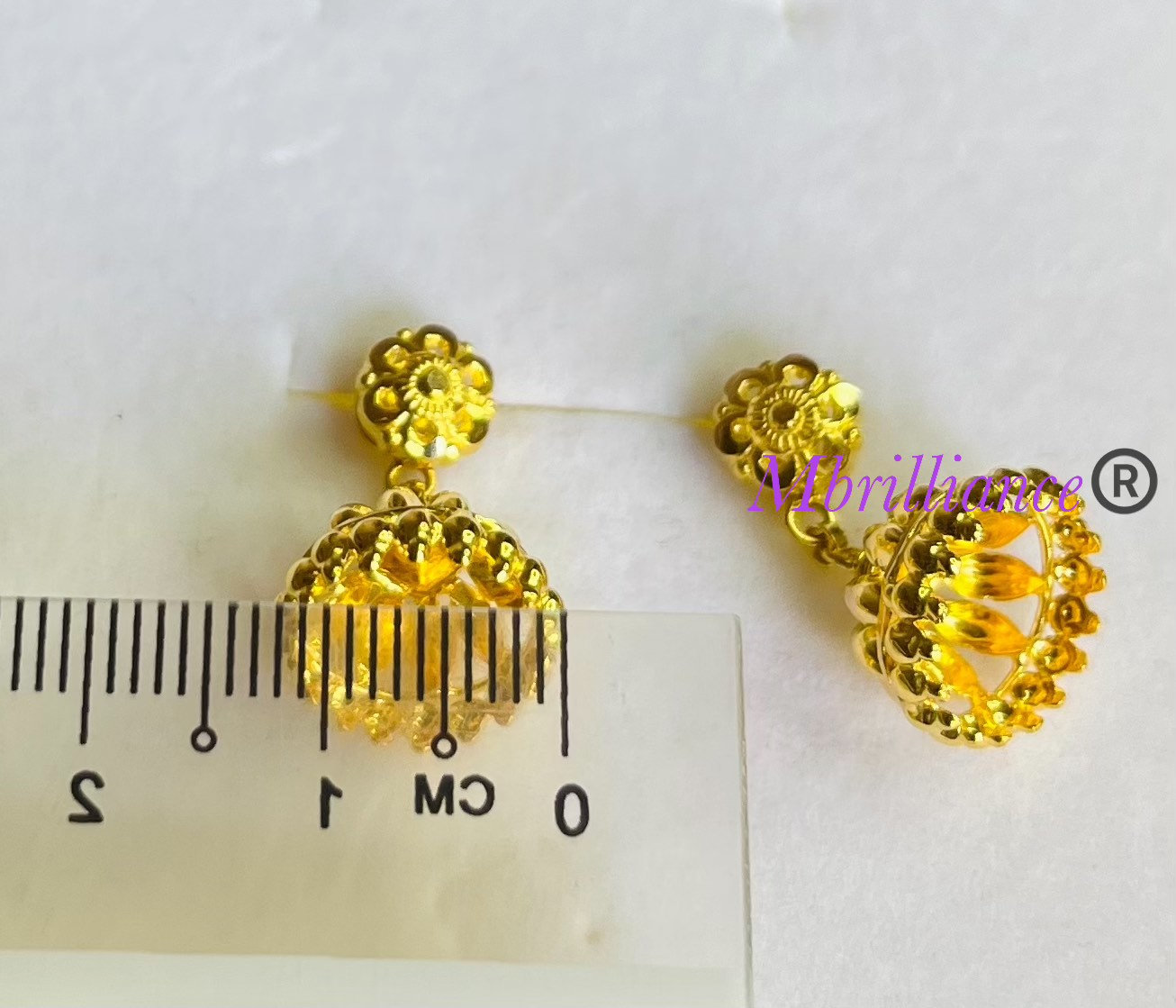 22k Pure Solid Gold Diamond Jimiki Dangling 22ct Solid Gold - Etsy