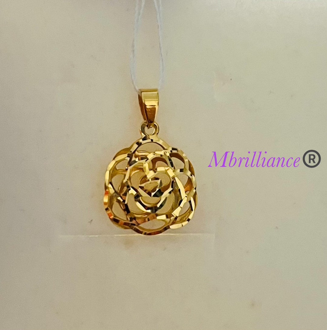 Genuine 22k Gold Shining Rose Cut Pendant 916 Gold Purity - Etsy