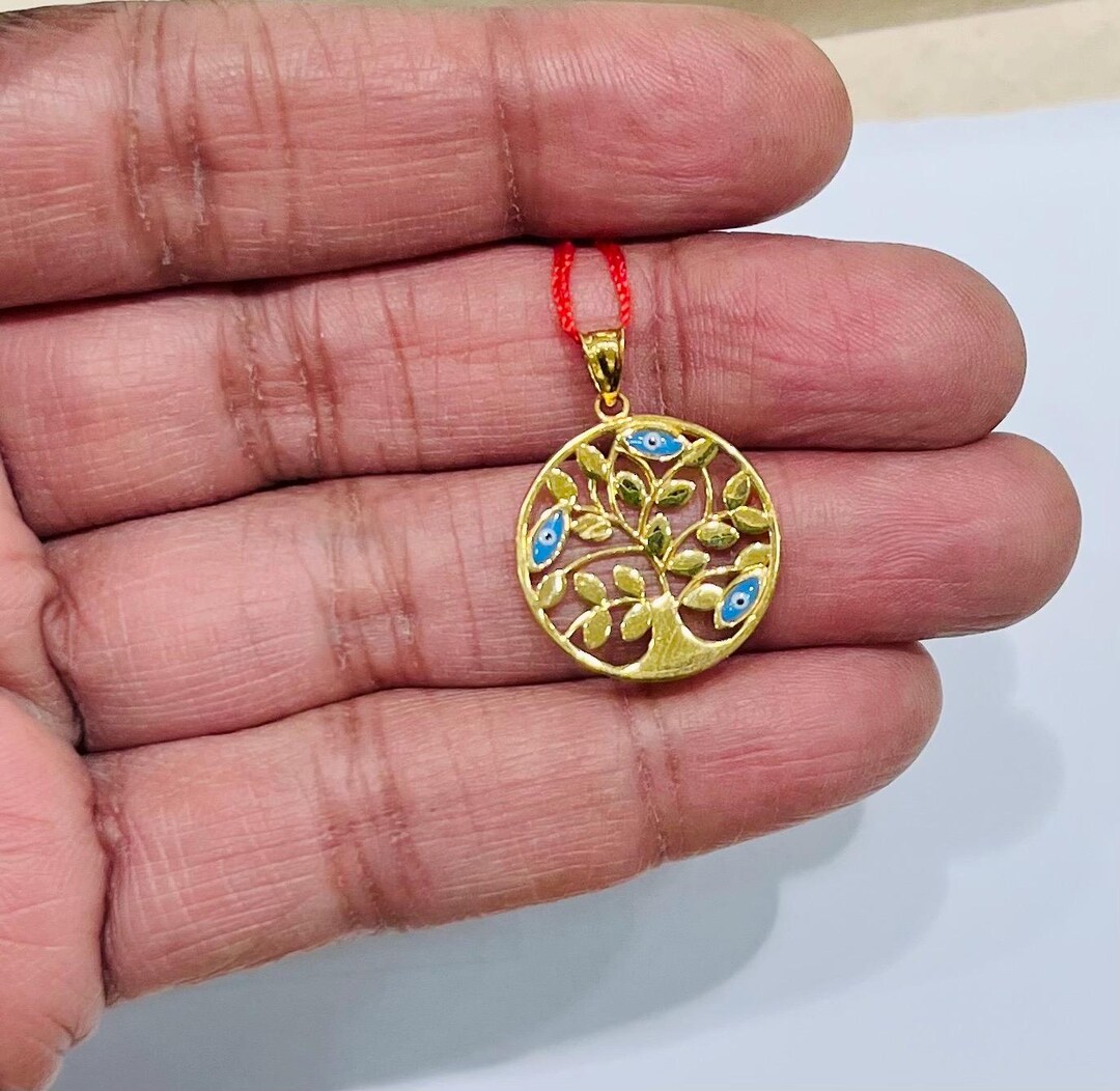 Evil Eye 22k Solid Gold 916 Gold Pendant - Etsy