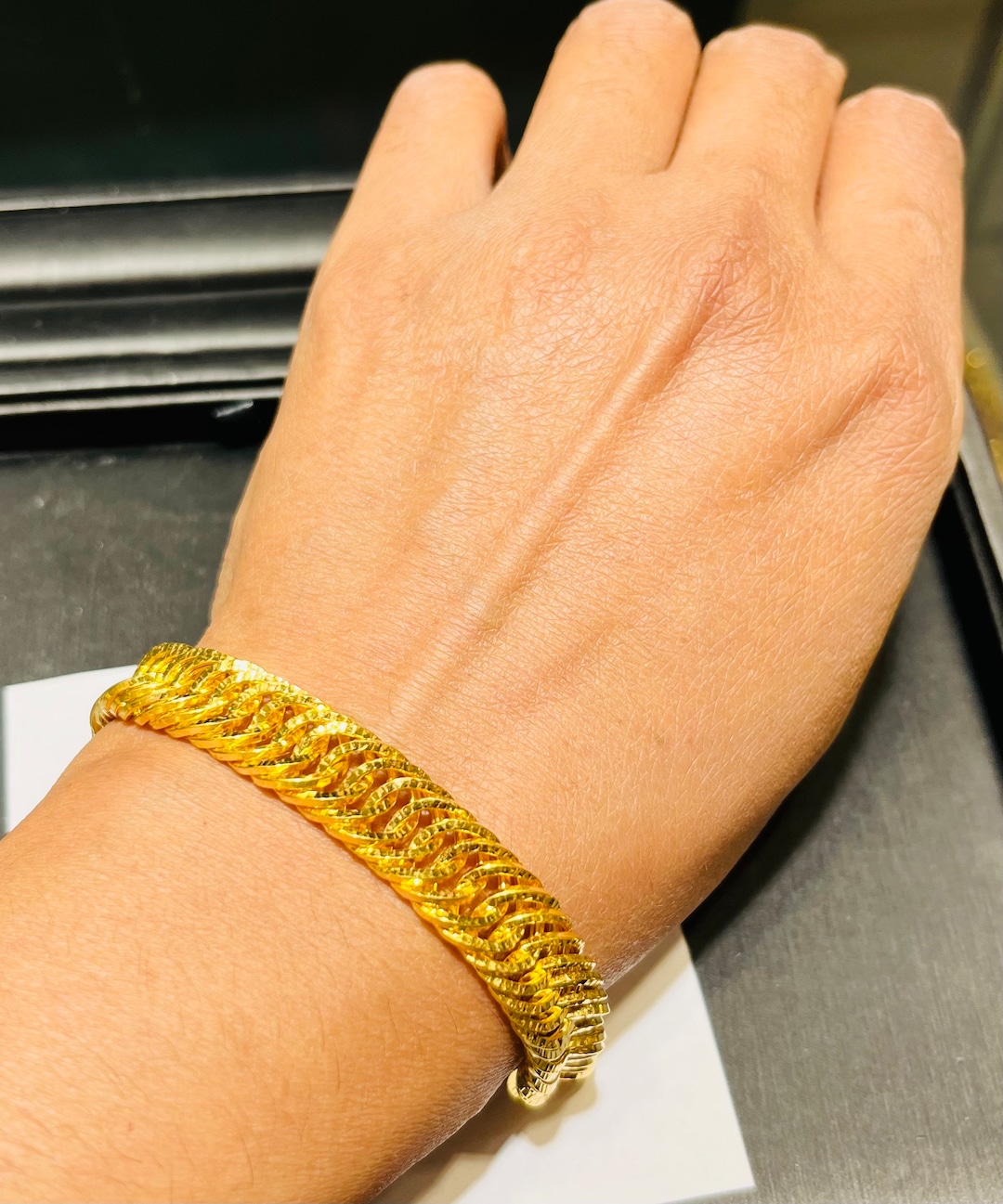 22k Solid 916 Gold Classic Cowboy Bracelet Pure 22k Gold - Etsy