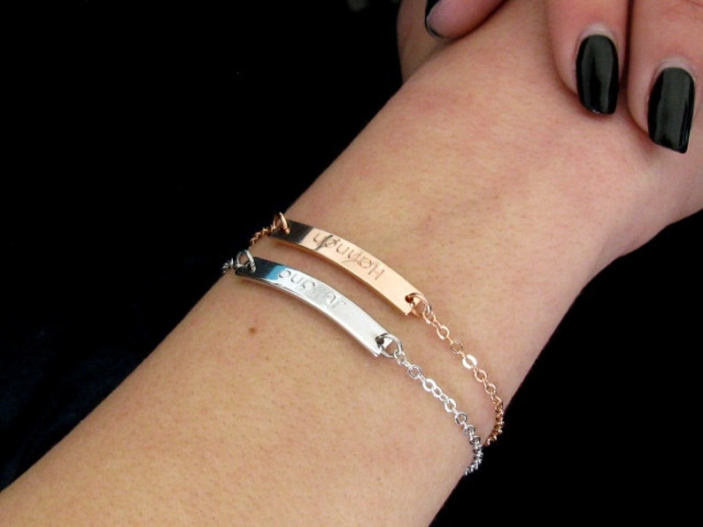 Engraved Bracelet Custom Bracelet Engraved Jewelry - Etsy Israel
