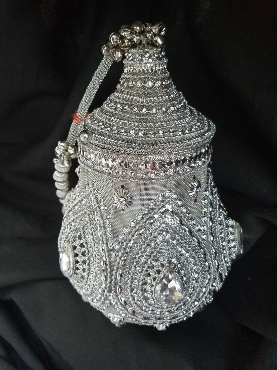 Abby Xclusive Silver Metal Mesh Austrian Crystals Clutch Bag - Etsy