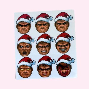 Santa Doom Heads Sticker - Santa Doomguy Faces, for Doom Fans - Etsy