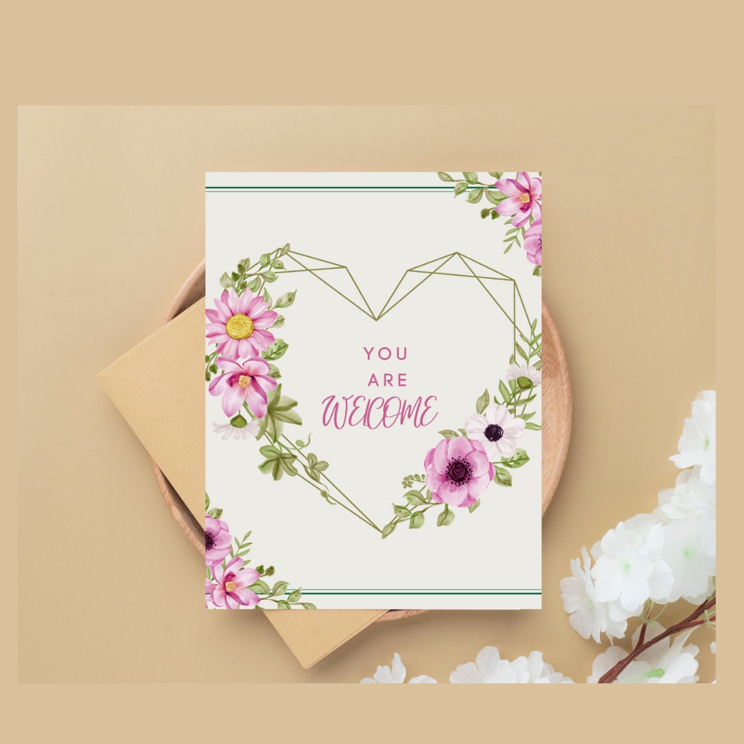 Thank You | Printable Welcome Card | Personalized Card - Etsy