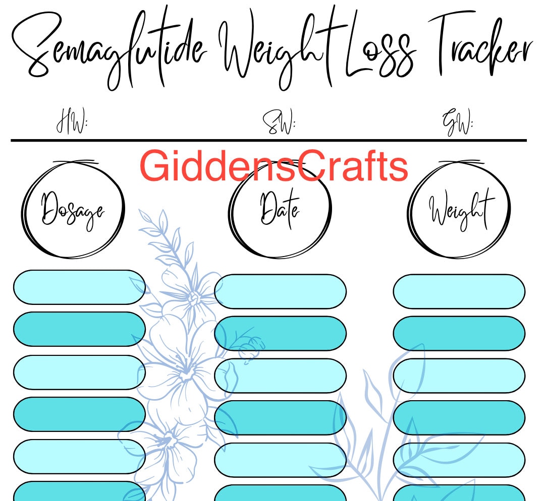 Weight Loss Tracker for Semaglutide Printable Weight Loss Tracker ...