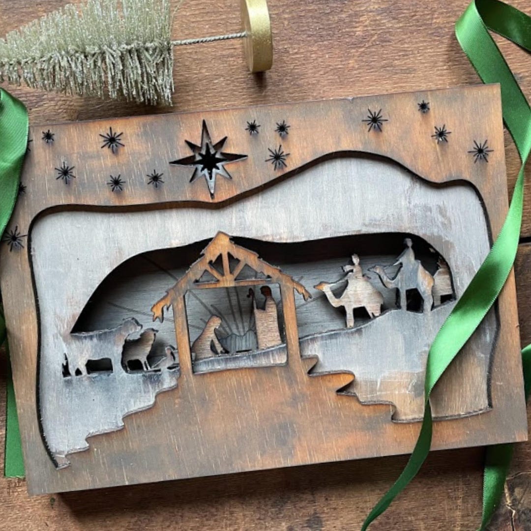 Wood Christmas Nativity Tabletop Decor | Christian Christmas Decor ...